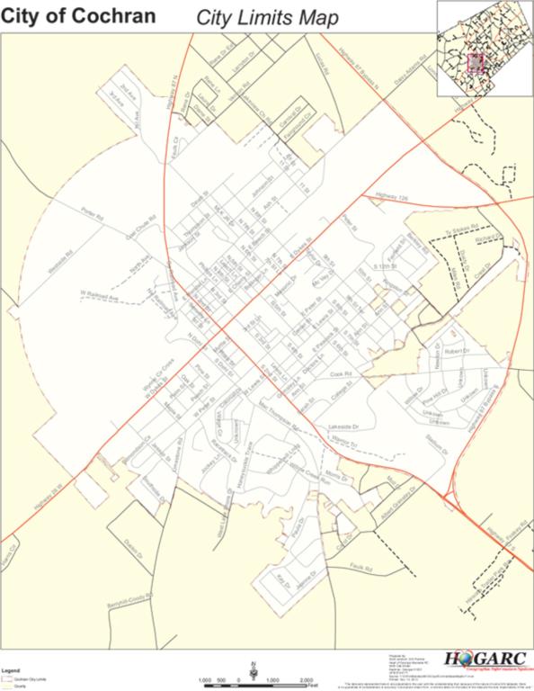 Cochran, GA - PD Service Map